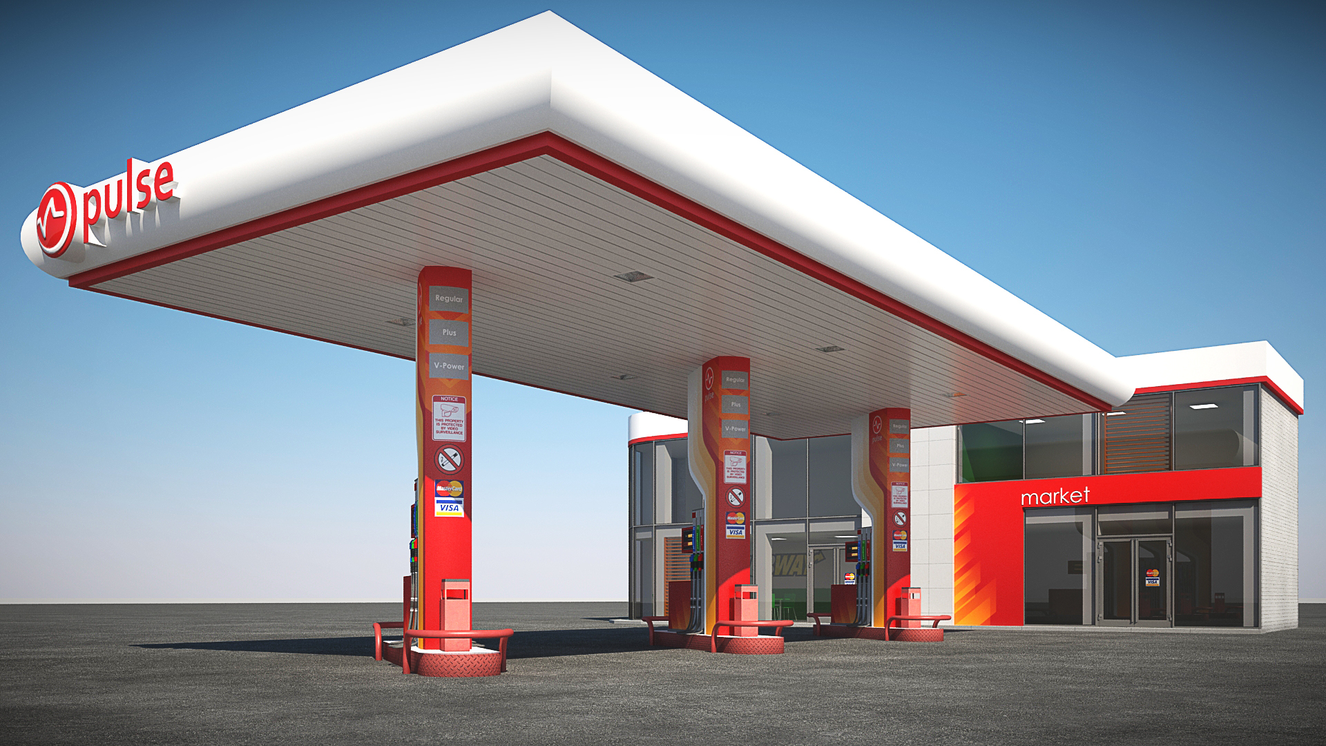 gas station 3d model