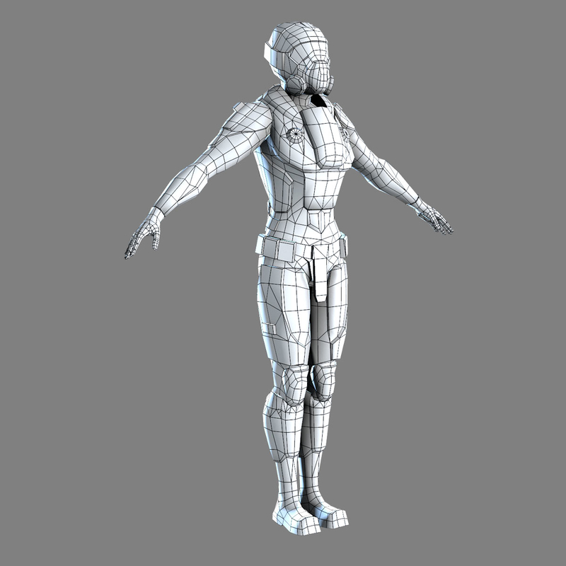Sci Fi Armor Female 3d Model