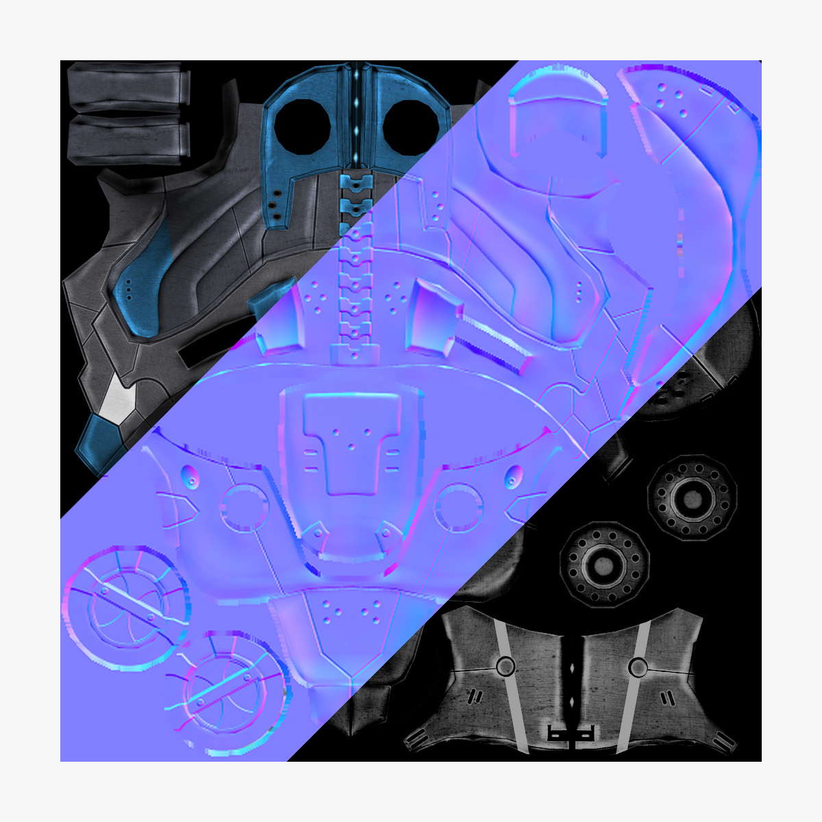 sci-fi armor female 3d model