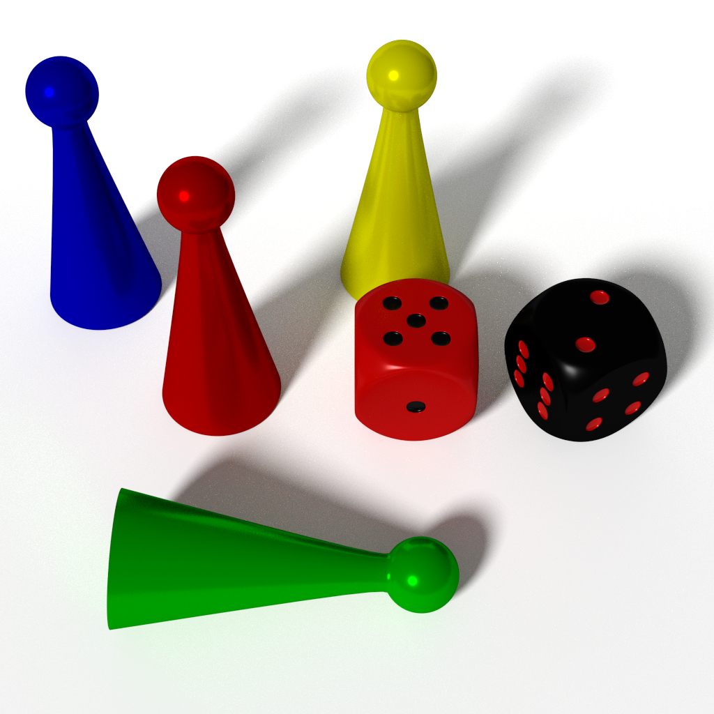 3d dice ludo pieces