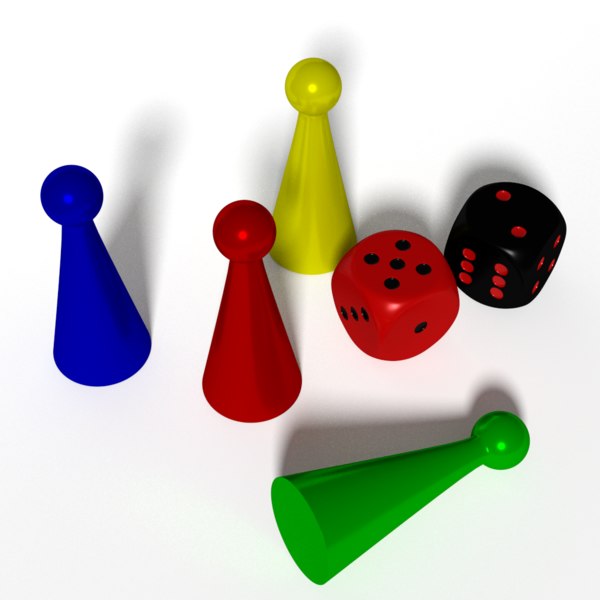 3d dice ludo pieces