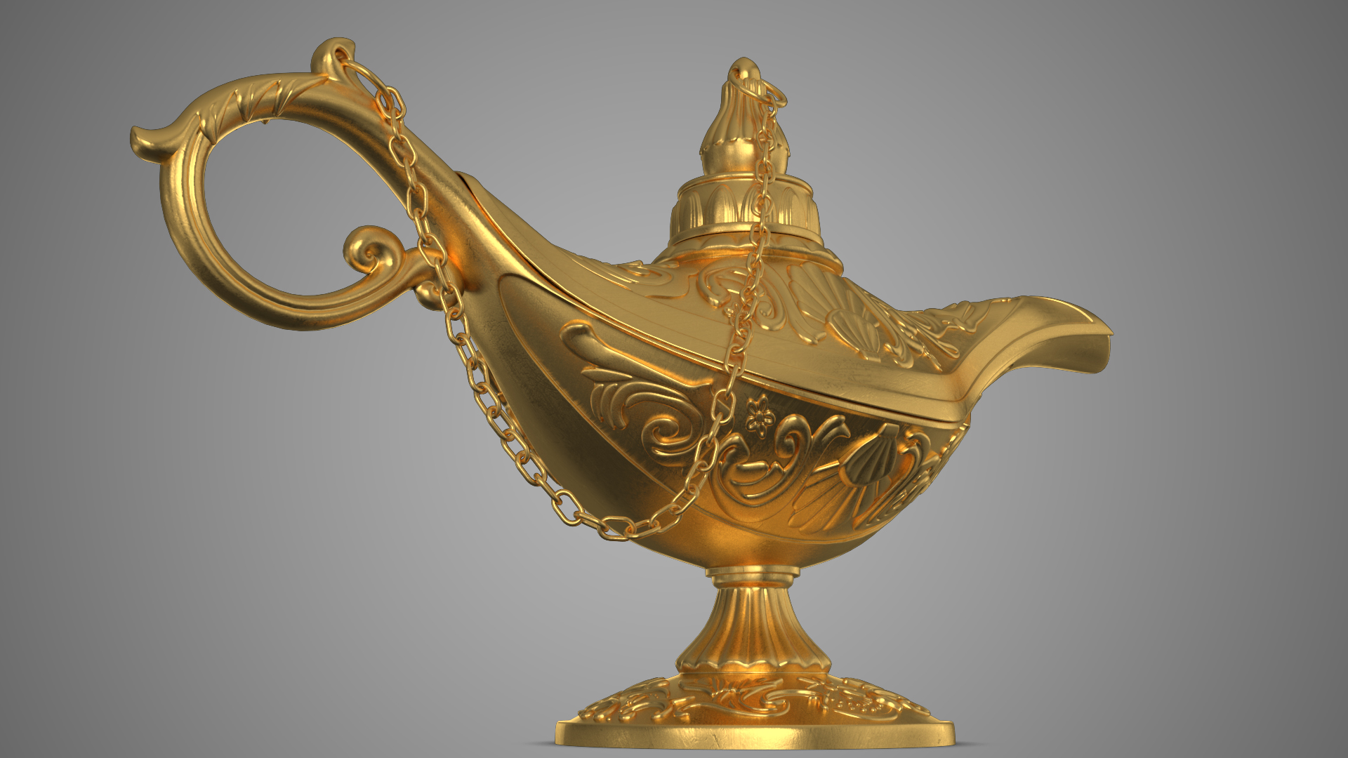 3d model aladdin lamp