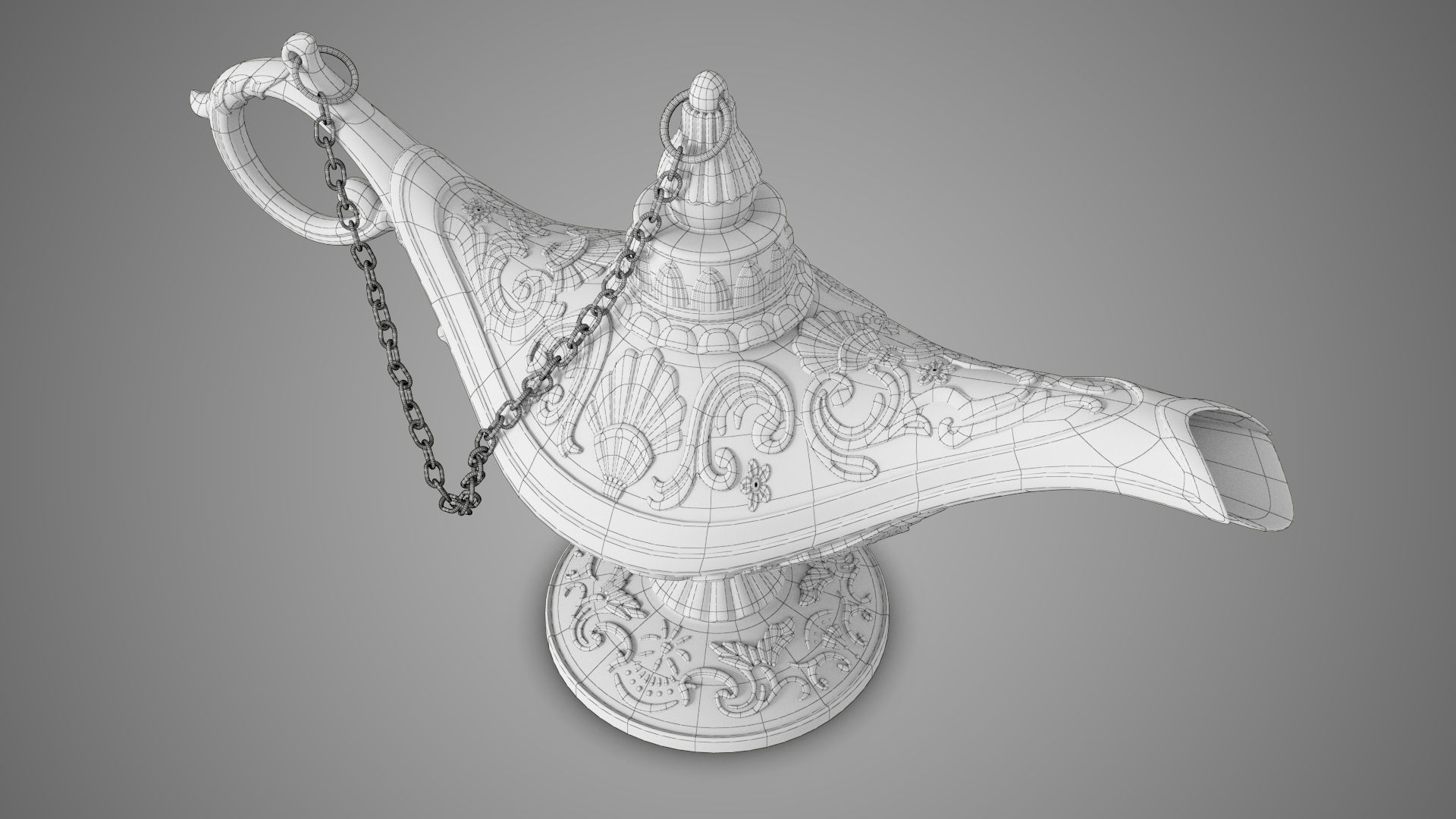 3d model aladdin lamp