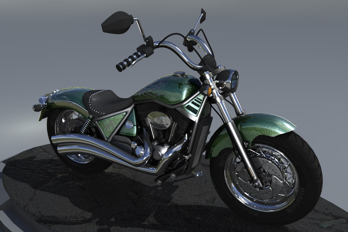 3d generic styled motorcycle model