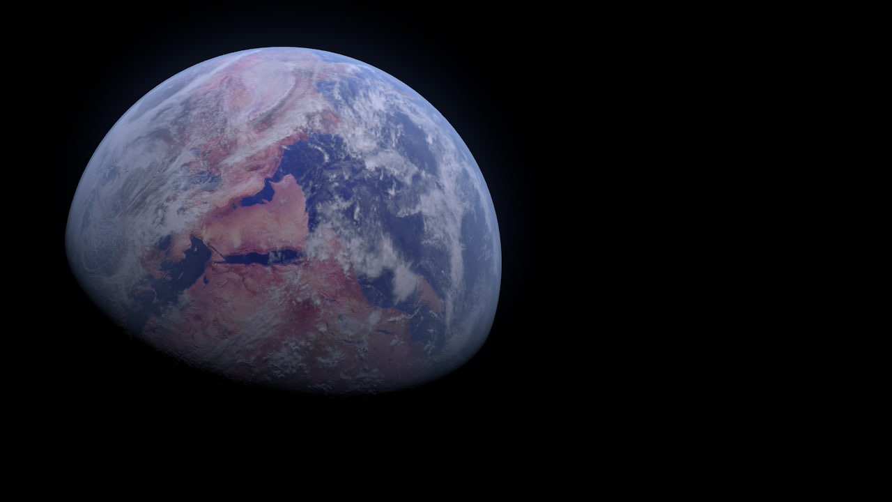 earth rotation apollo view 3d model