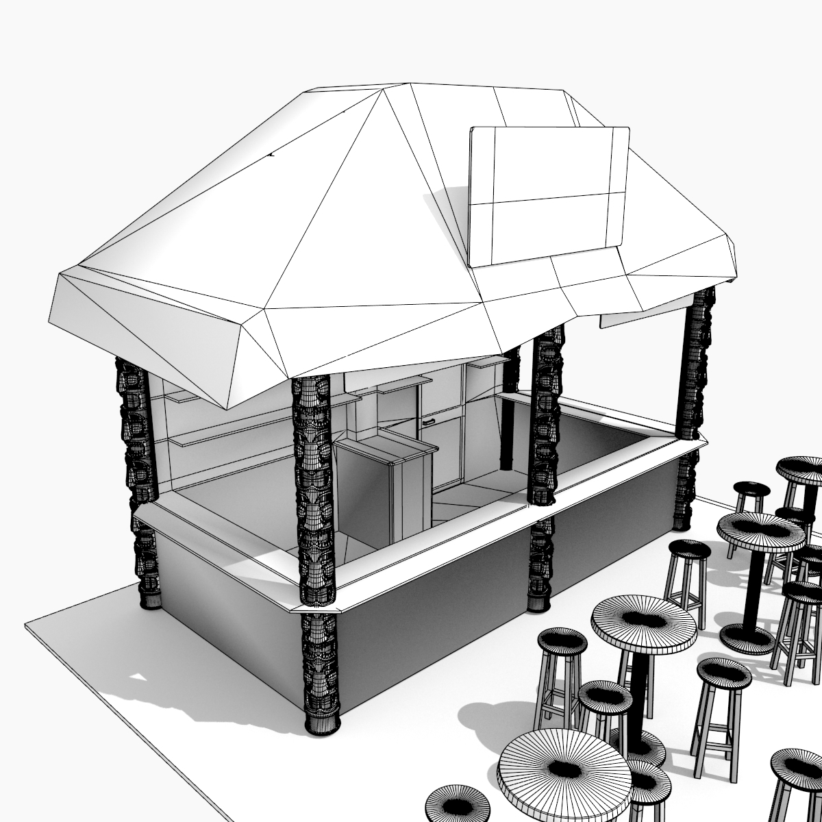 modelo 3d Kiosco en la playa - TurboSquid 938493