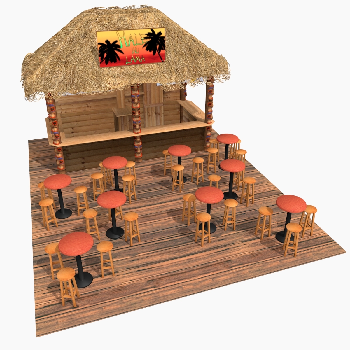 modelo 3d Kiosco en la playa - TurboSquid 938493