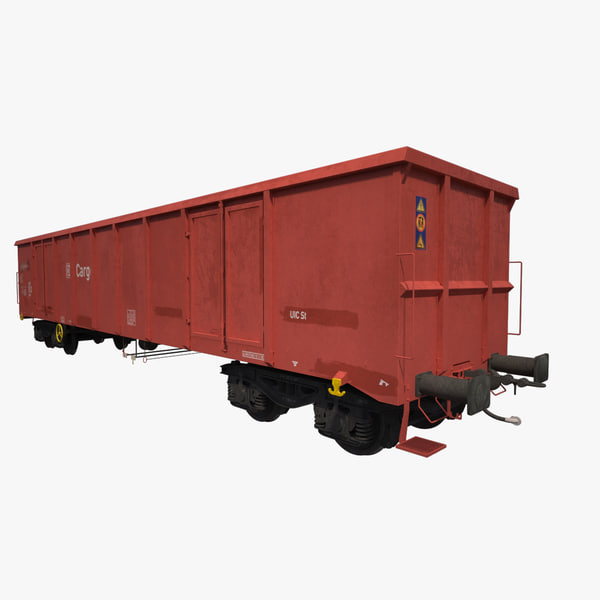 open-top box railcar eanos 3d max