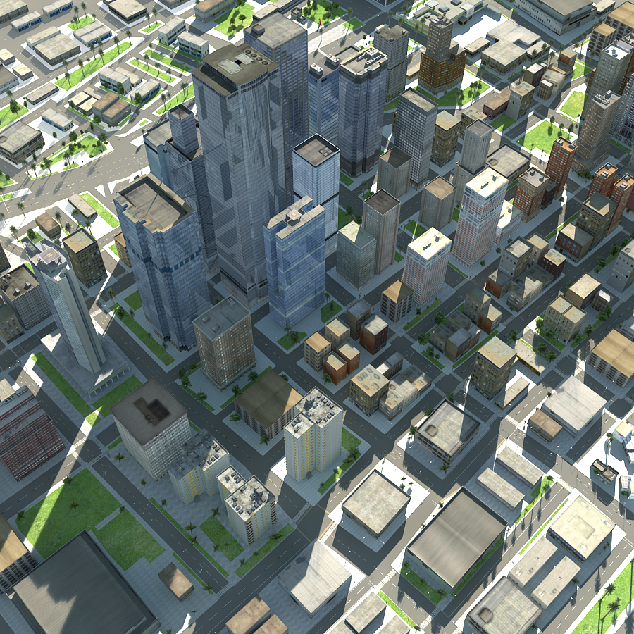 3d city street los angeles model