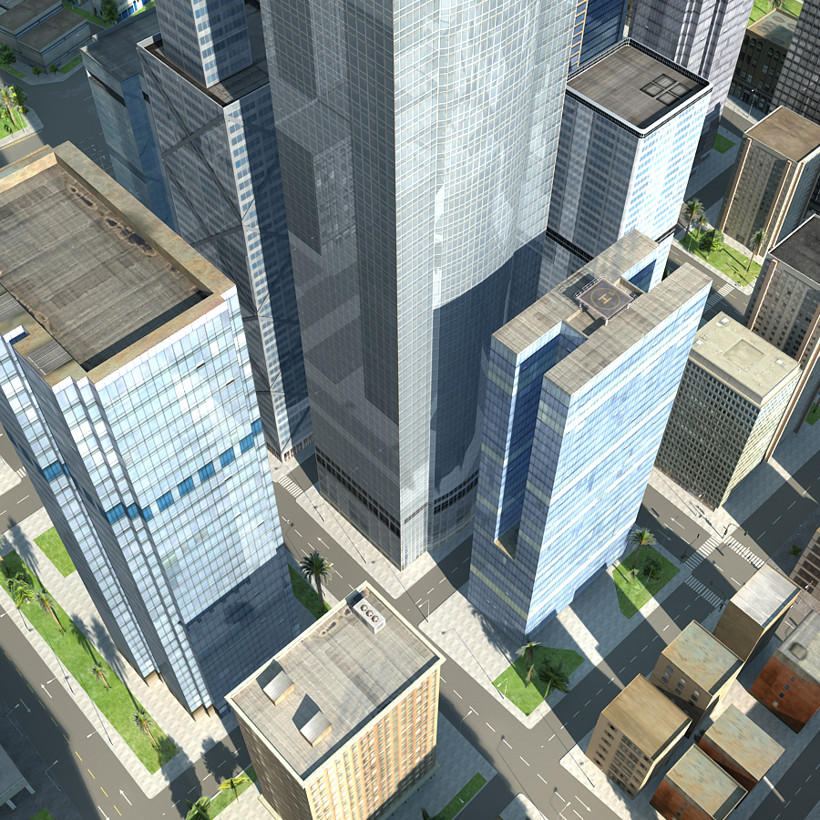 3d city street los angeles model