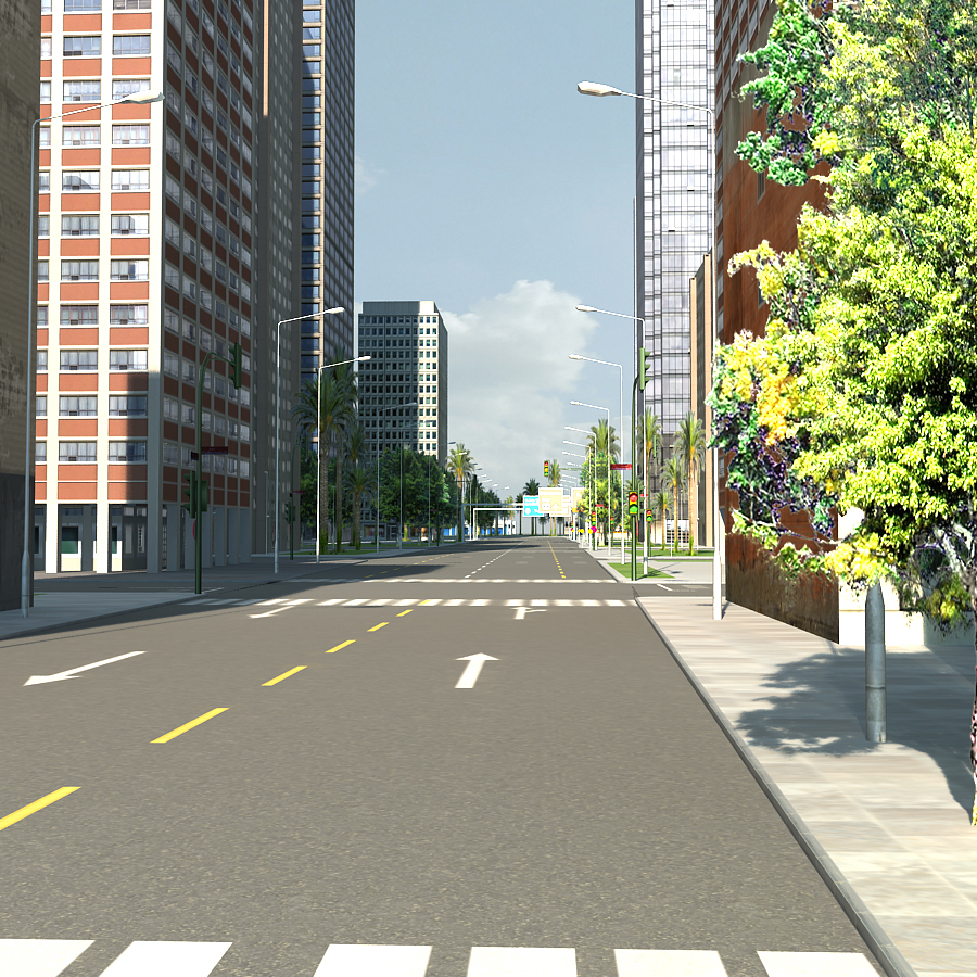 3d city street los angeles model