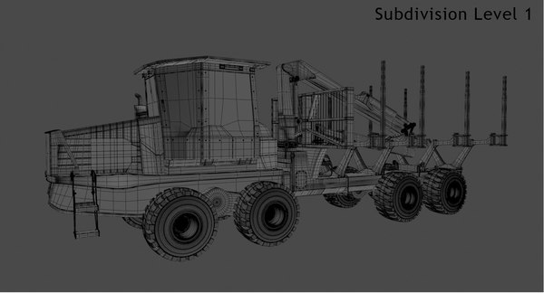 3d model of forwarder forestry vehicle