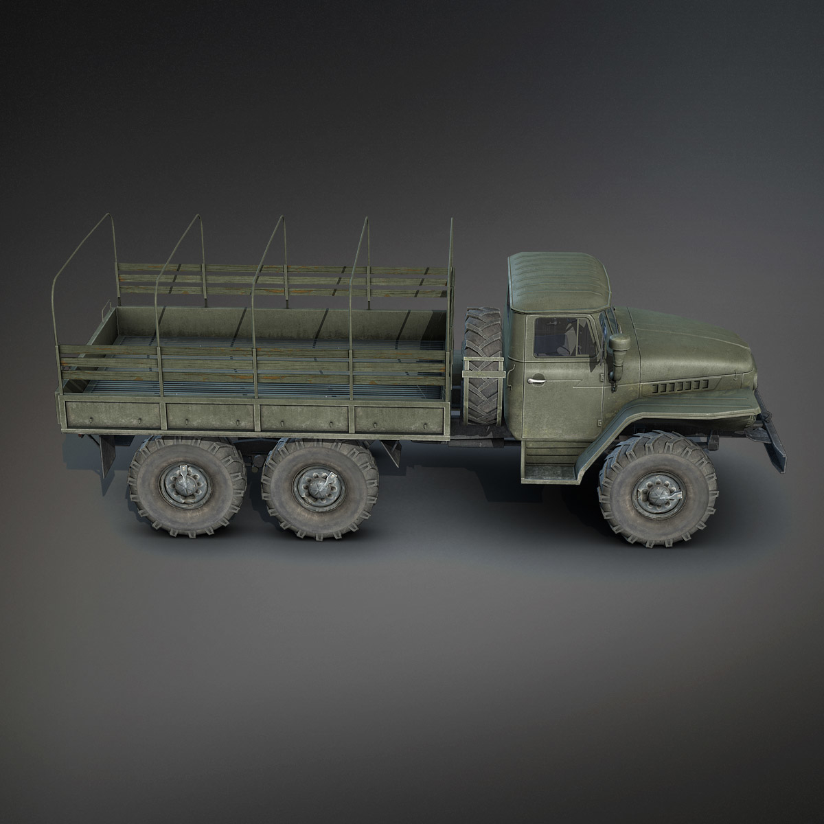 modelo 3d Conjunto de cama plana Ural-375 - TurboSquid 939338