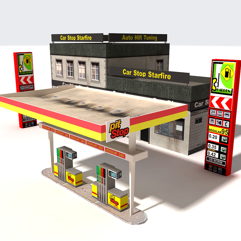 gas station 3d model