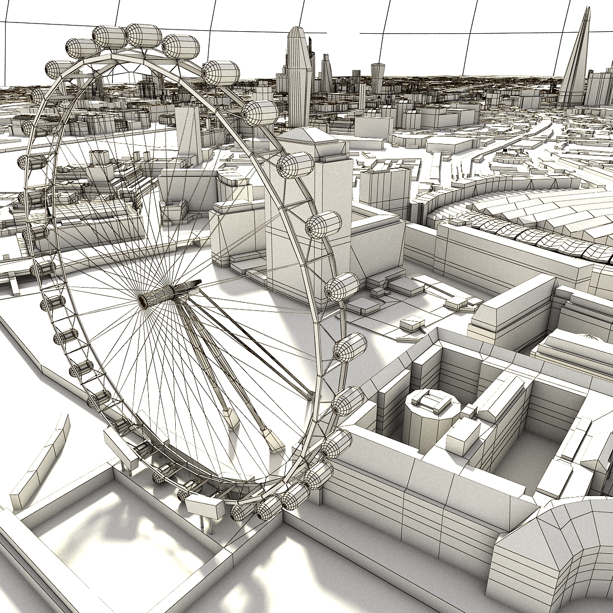 3d london skyline model