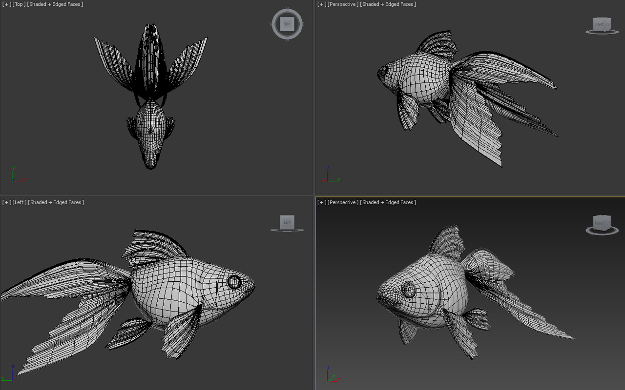 3d goldfish gold fish model