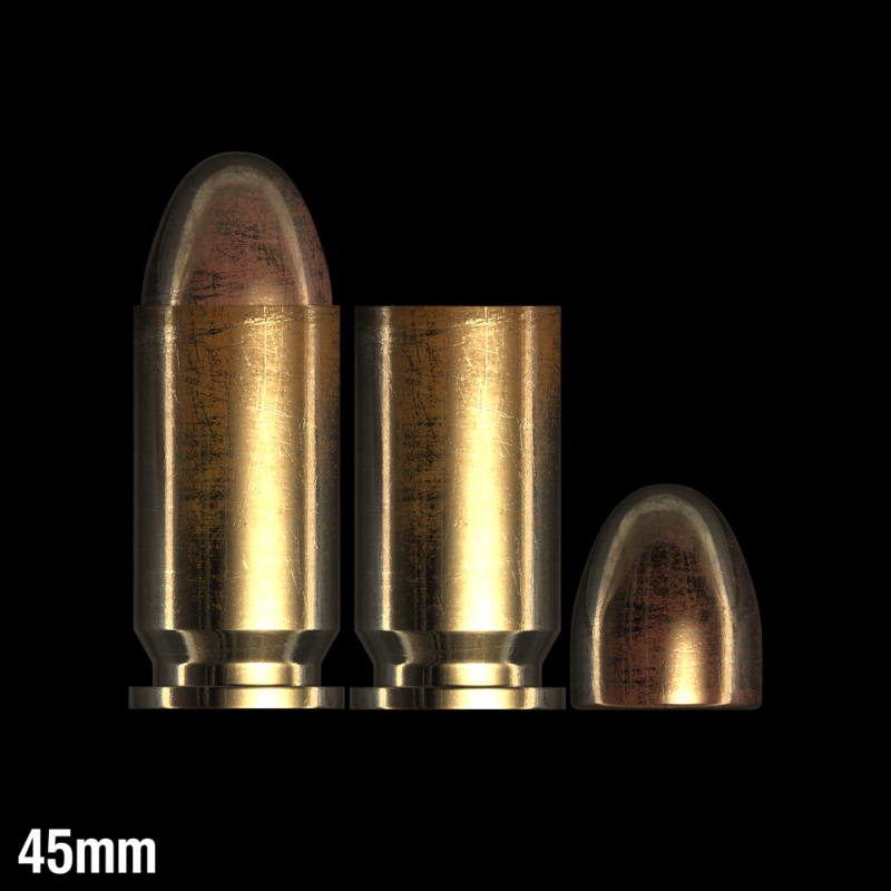 3ds max 45mm handgun