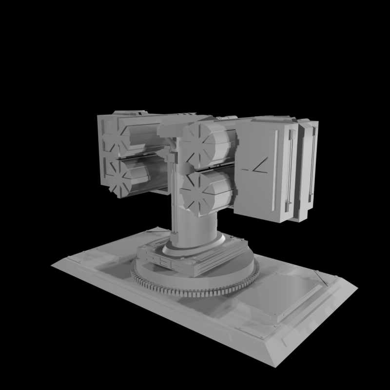 turret missile laser 3d model
