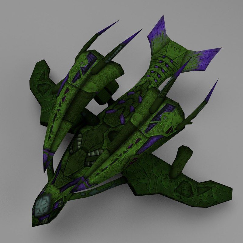 3d model alien space fighter