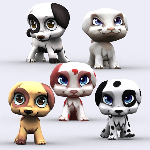 chibii - puppy animals 3d 3ds