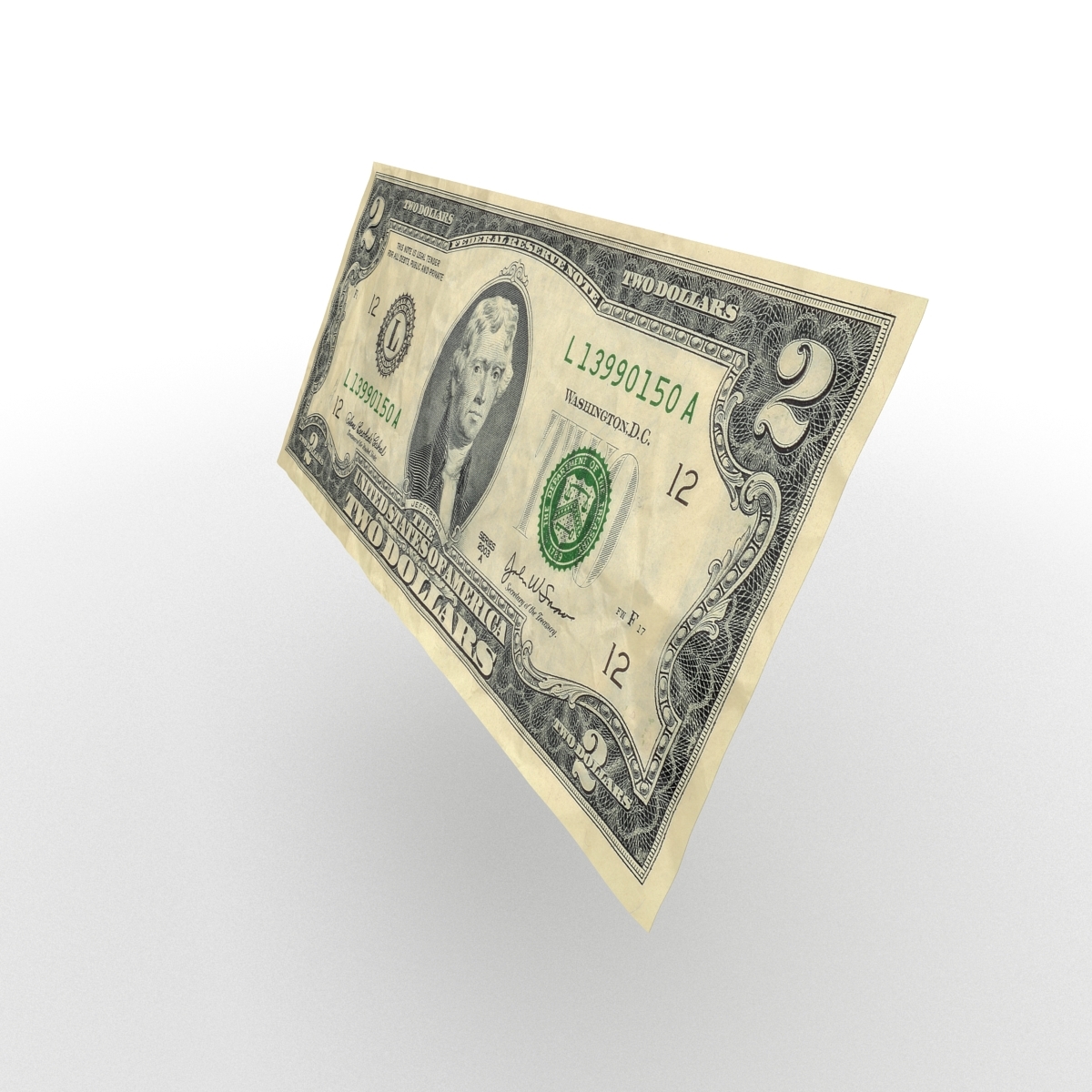 dollar bill 3d model