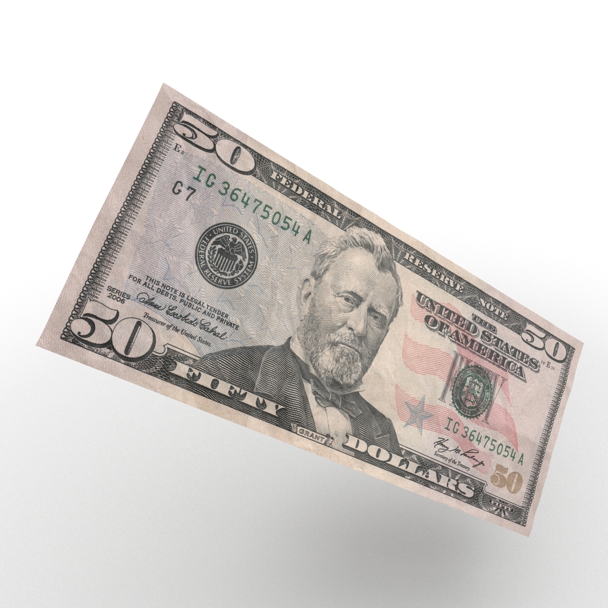 3d dollar bill model