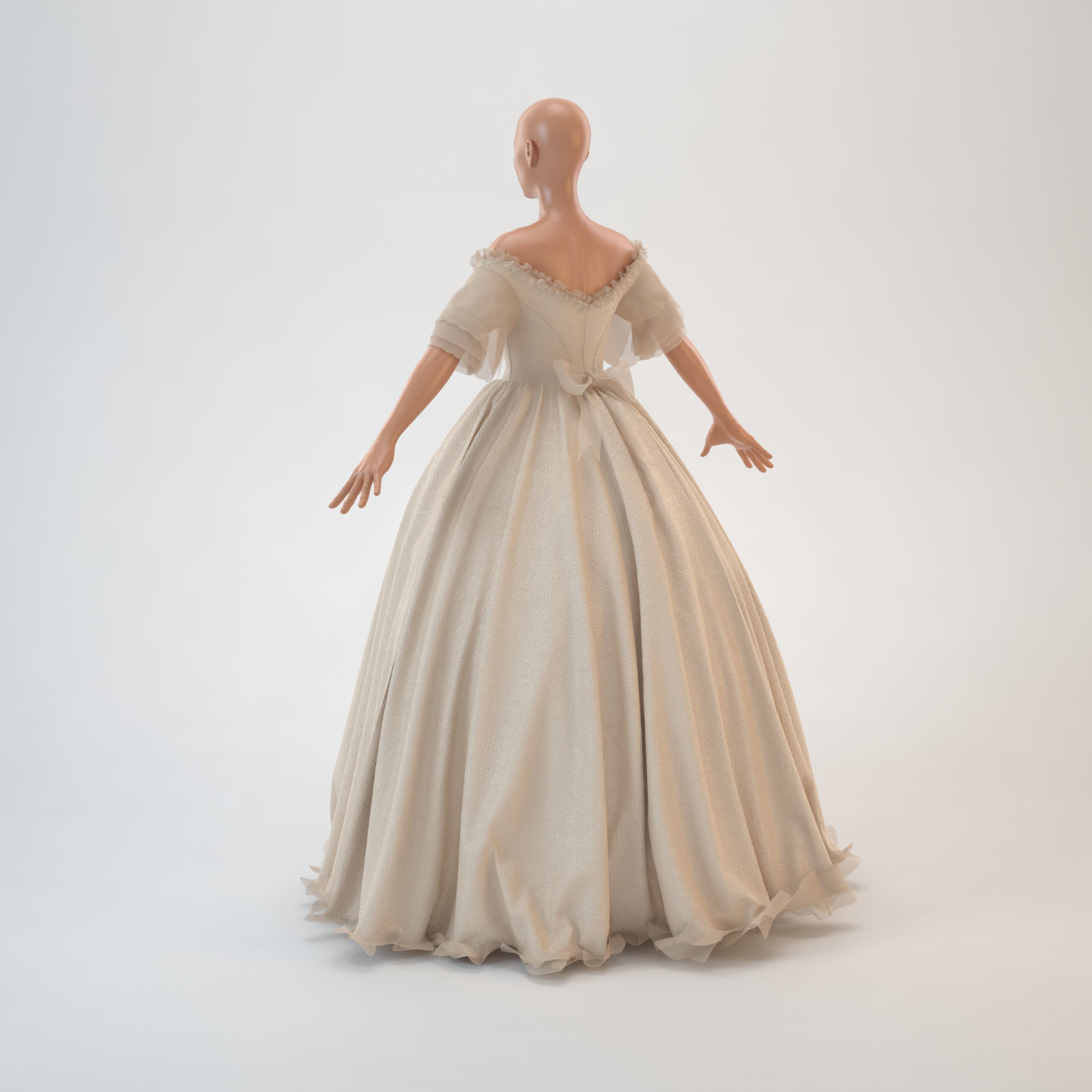3d model victorian dress