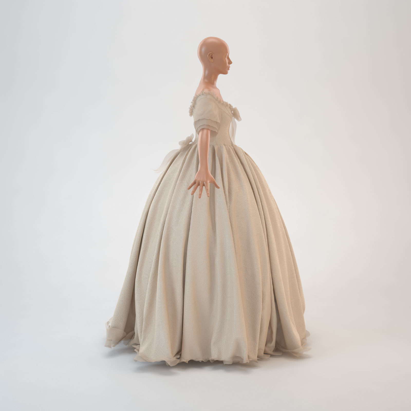 3d model victorian dress