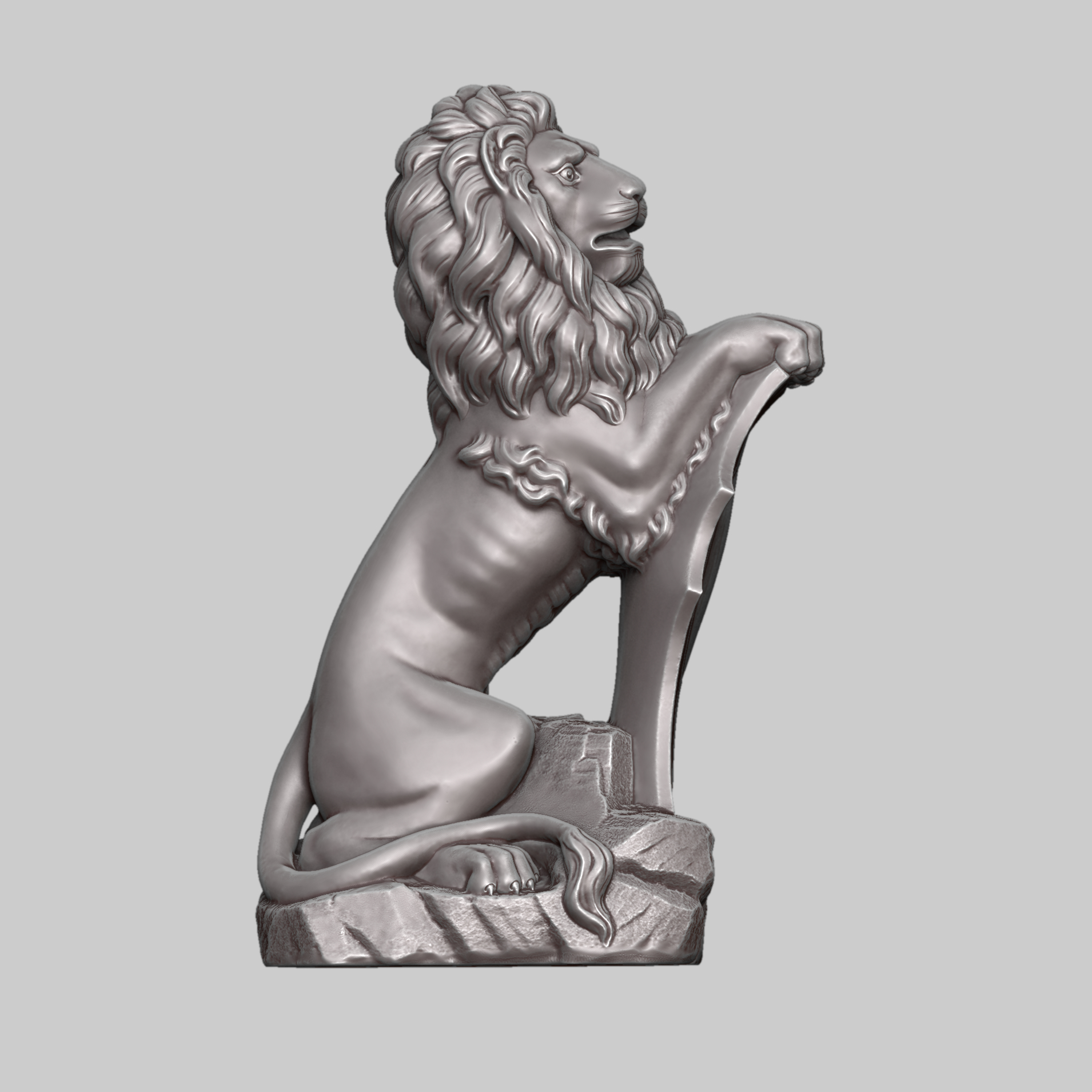 3d model sculpture lion