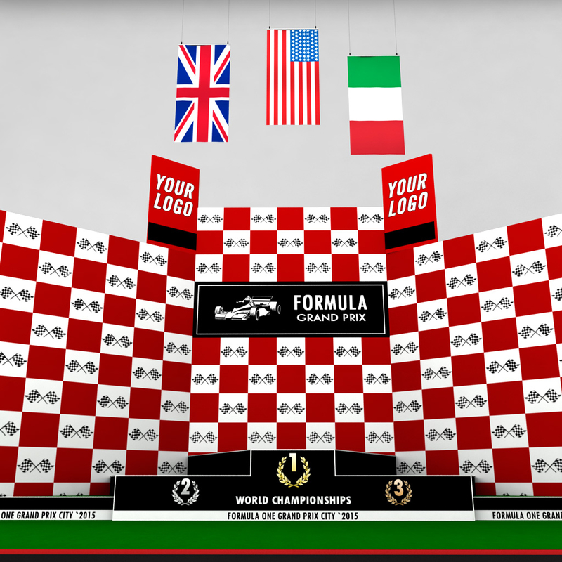 Pódio esportivo de Fórmula 1 Modelo 3D - TurboSquid 941148