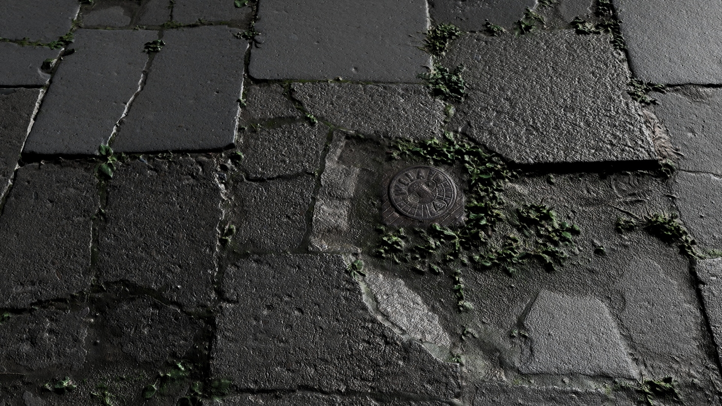 3d sidewalk pavement scanned model