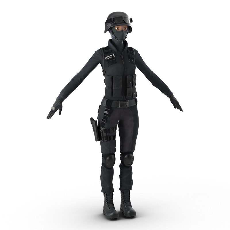 3ds swat woman 2 modeled