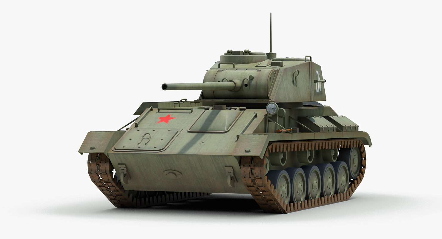 3d ww2 t80 light tank model