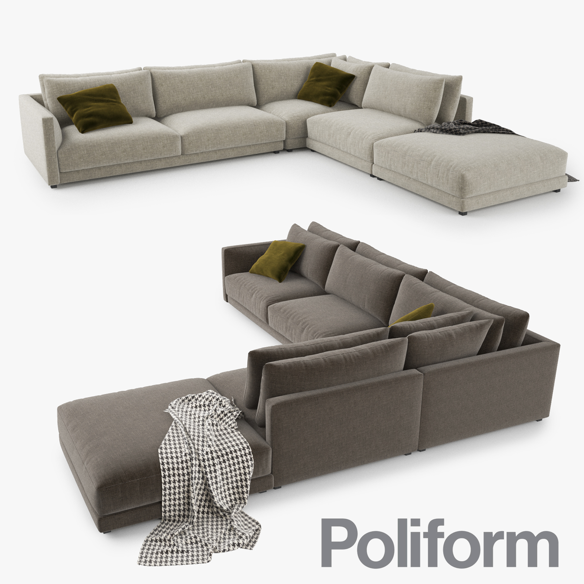 3d 3ds poliform bristol sofa