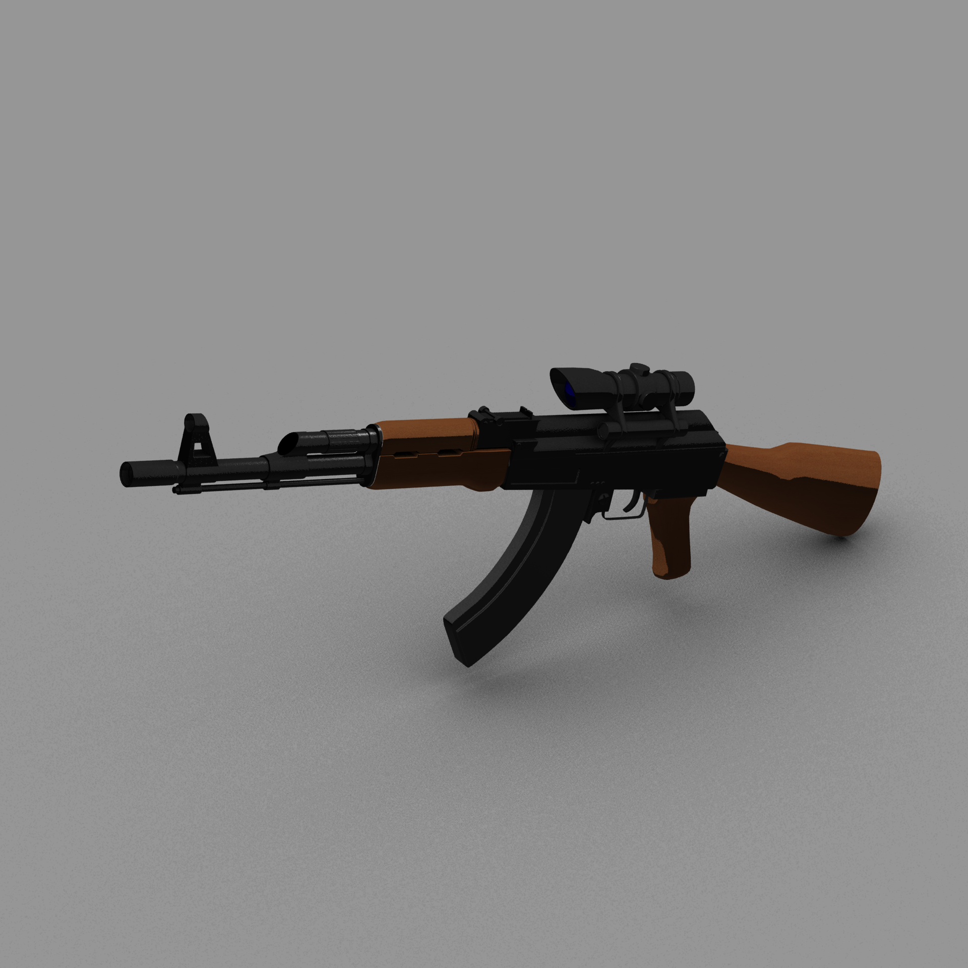 ak-47 acog scope 3d model