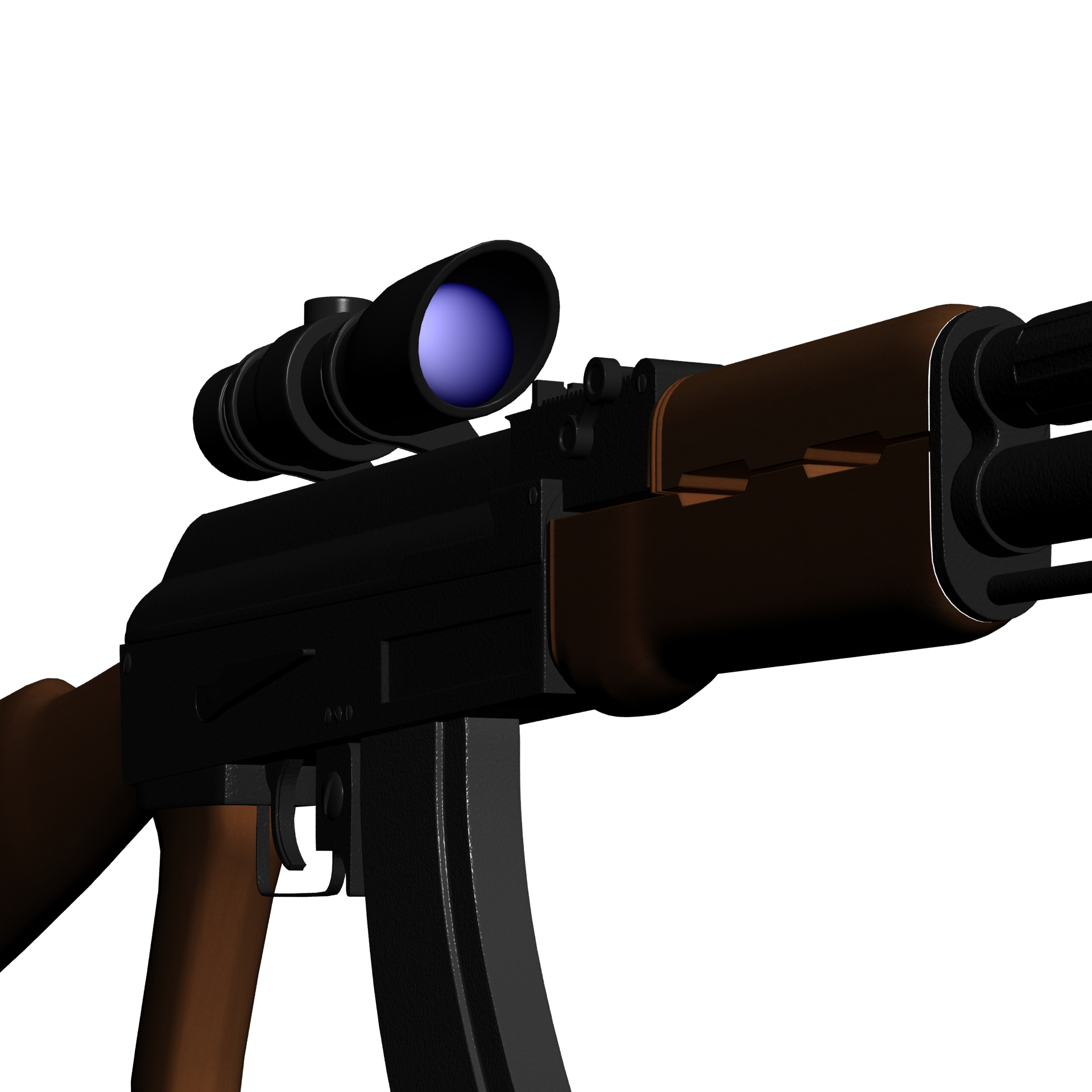 ak-47 acog scope 3d model