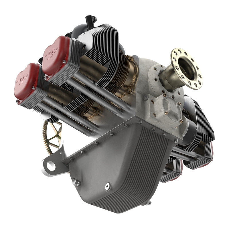 piston aircraft engine ulpower 3d model