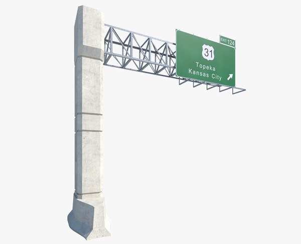 highway sign 3d max