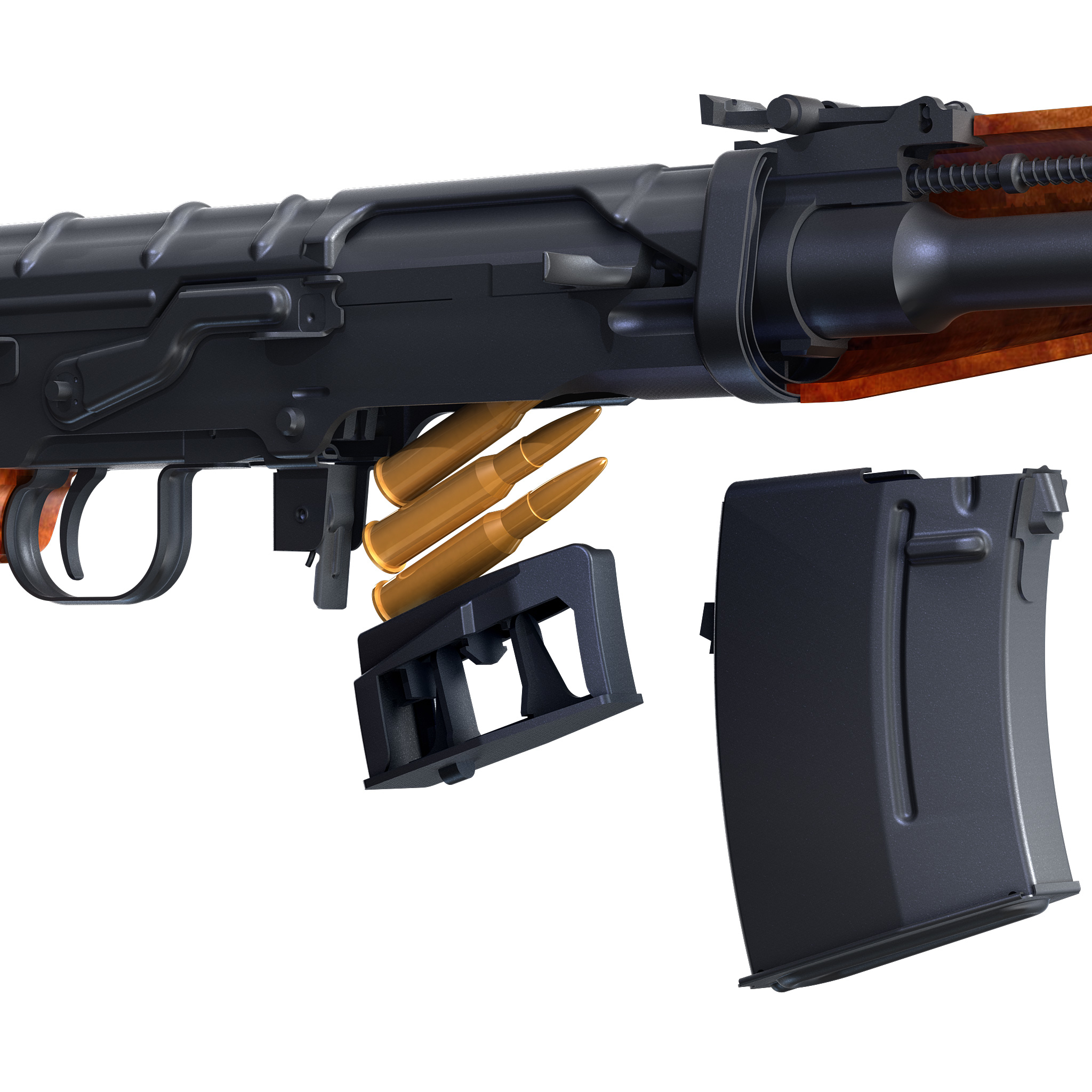 dragunov svd sniper rifle 3d model