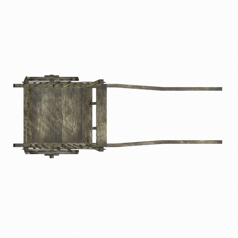 medieval hay cart fantasy 3d x
