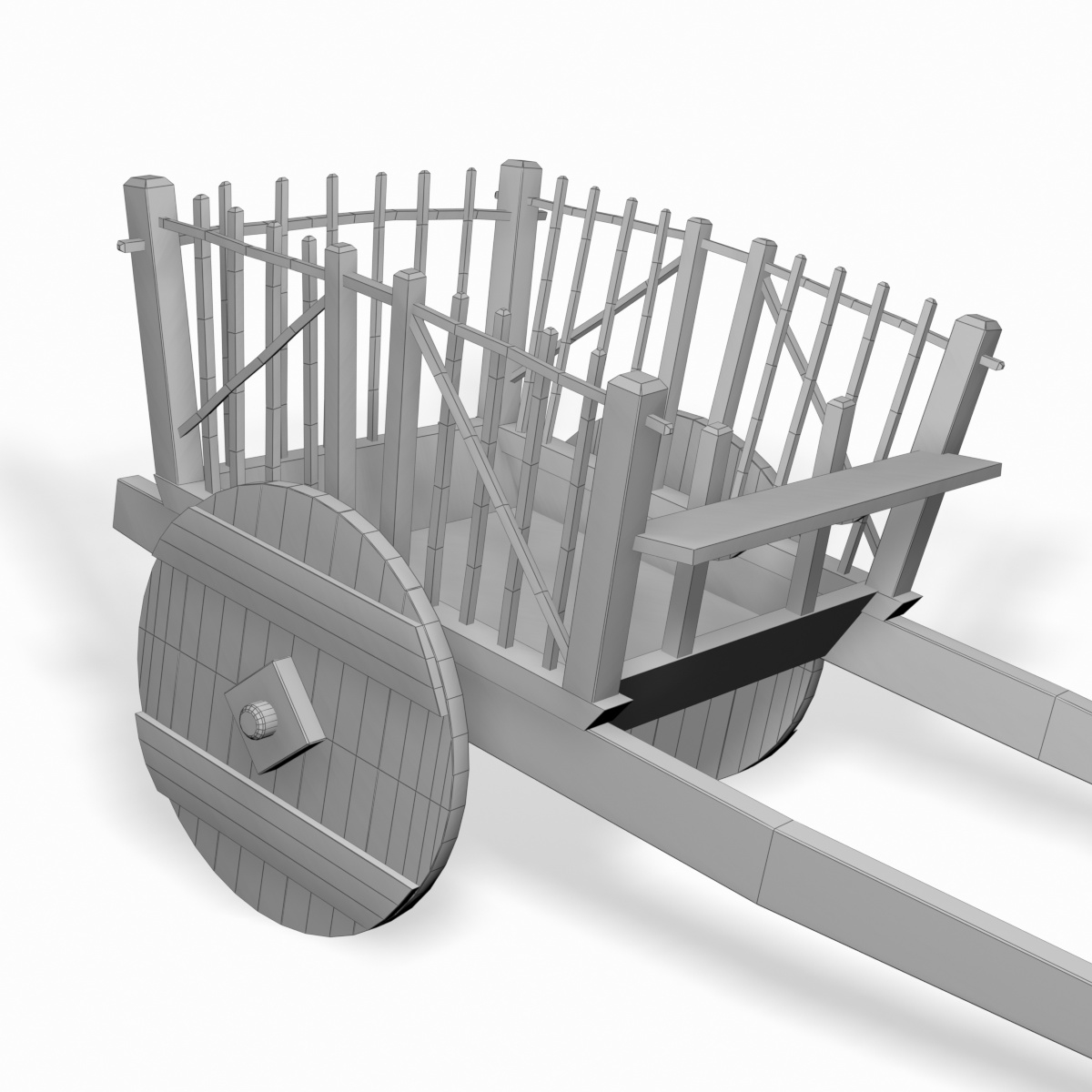 medieval hay cart fantasy 3d x