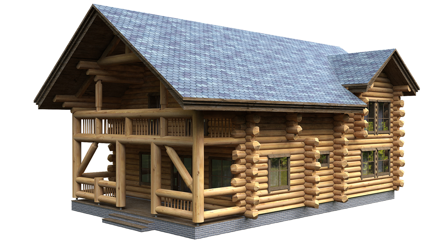 3d wooden house model