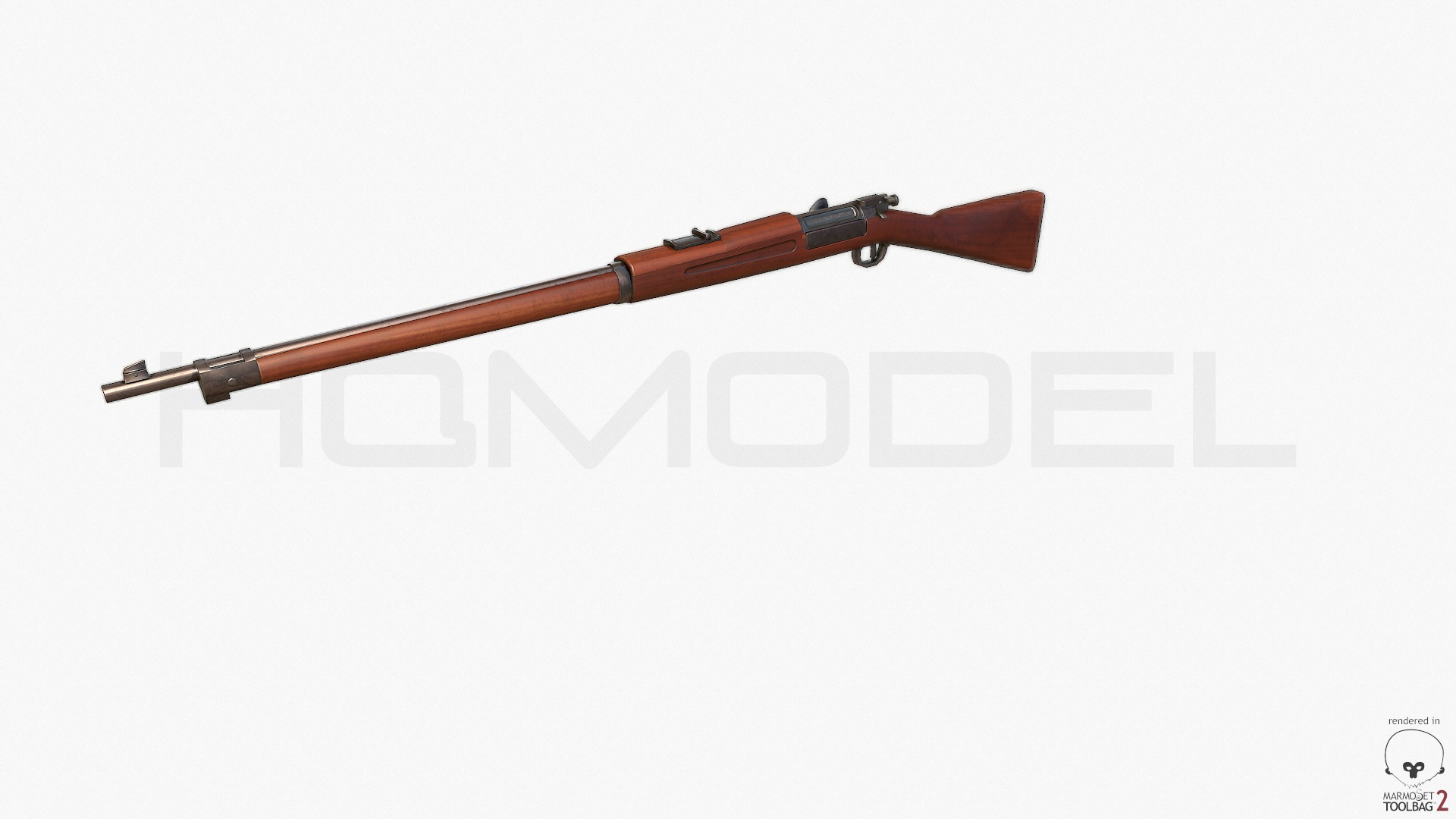 3d model krag rifle pbr