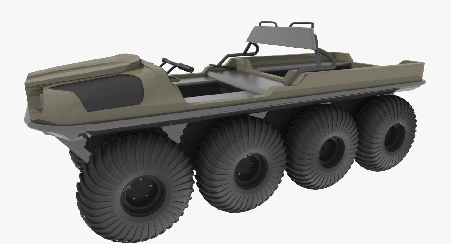 3d 8-wheel amphibious argo