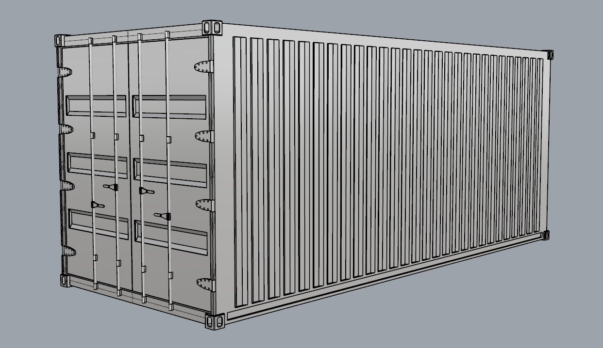 3d container 20 model