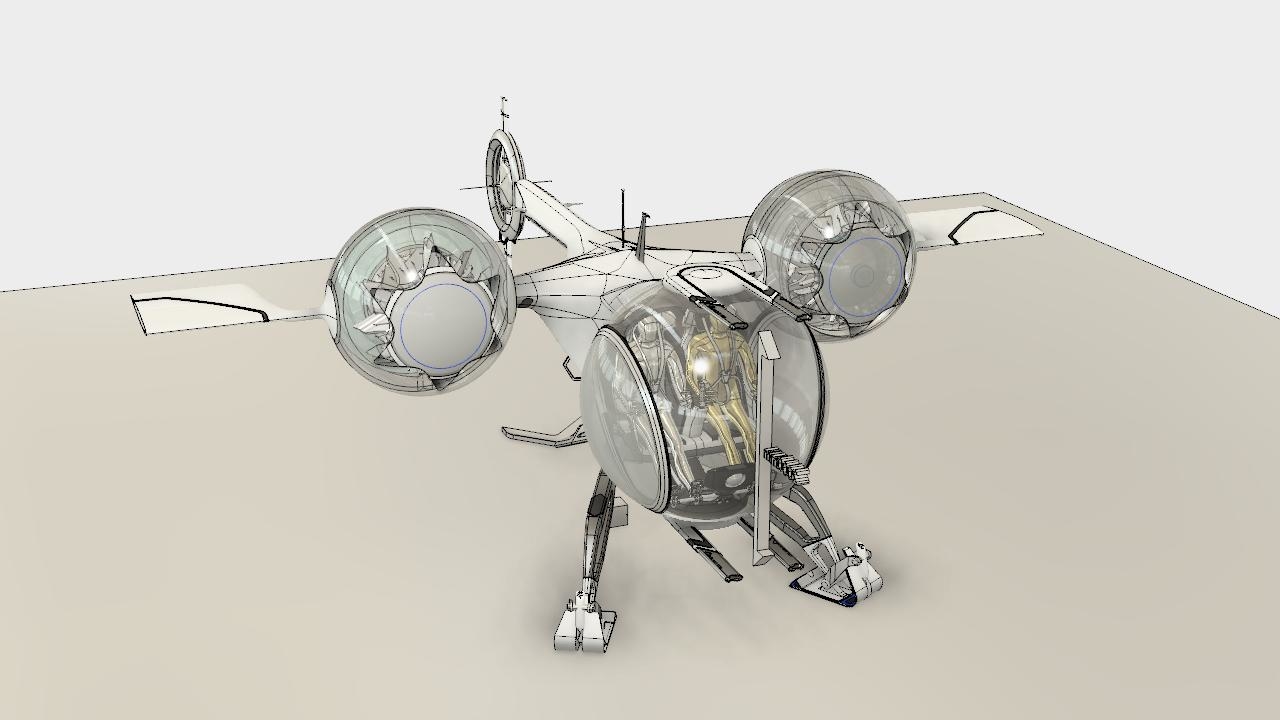 3d bubble ship cad model