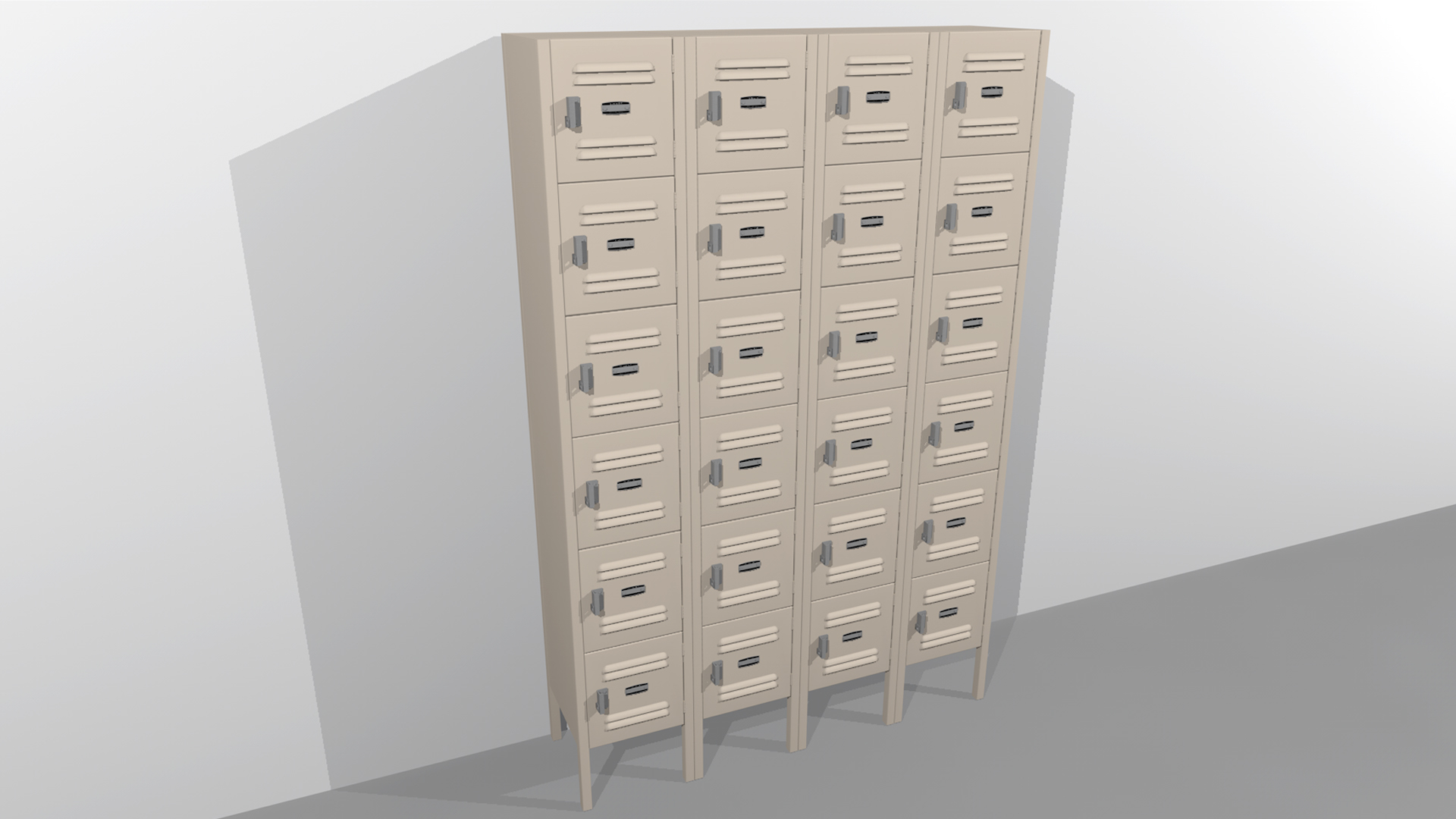 3d lockers doors open model