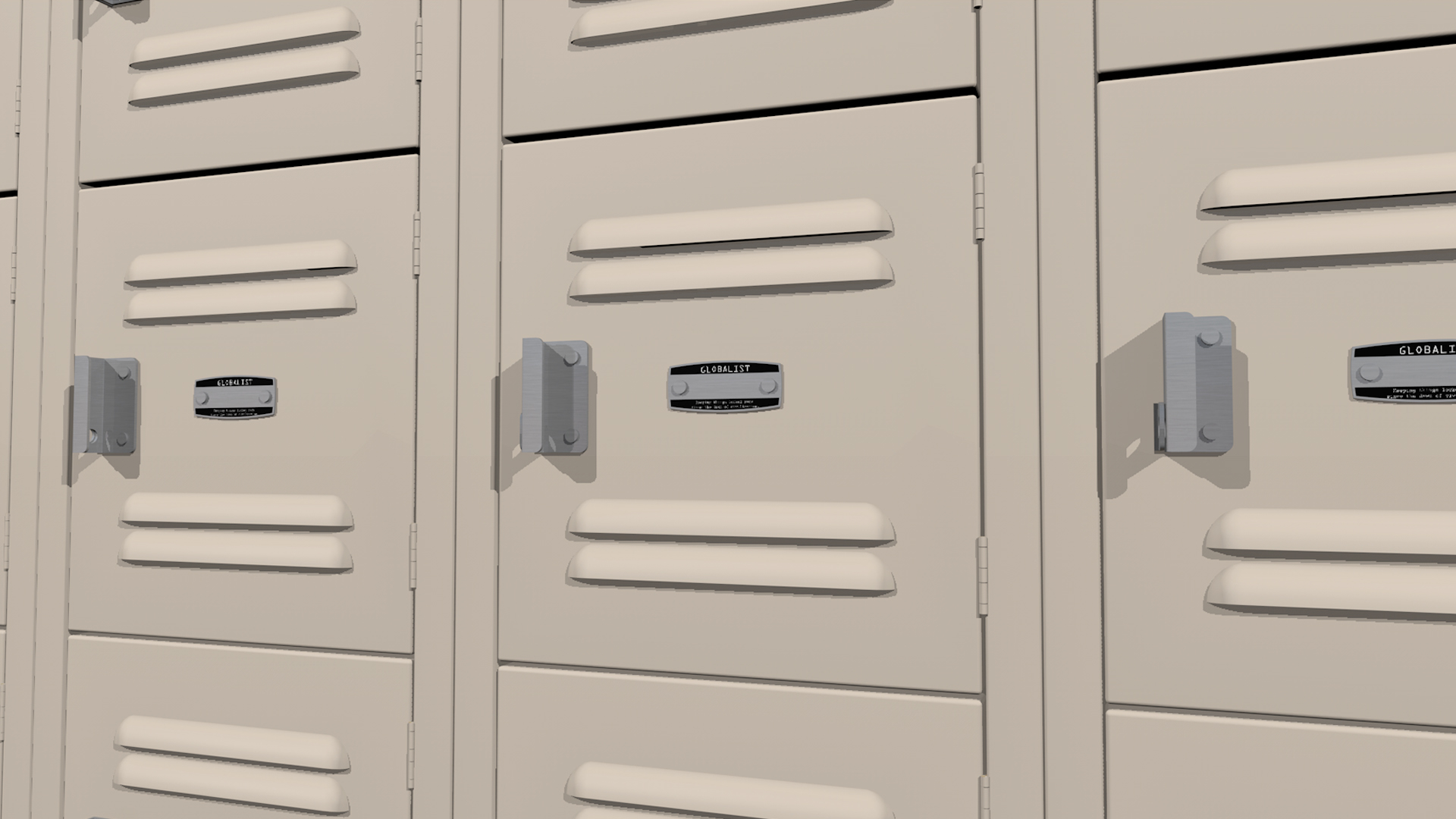 3d lockers doors open model