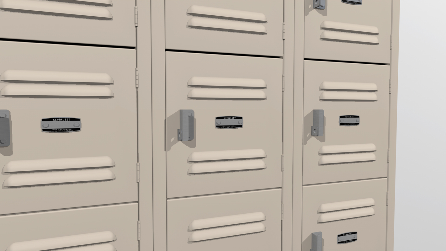 3d lockers doors open model