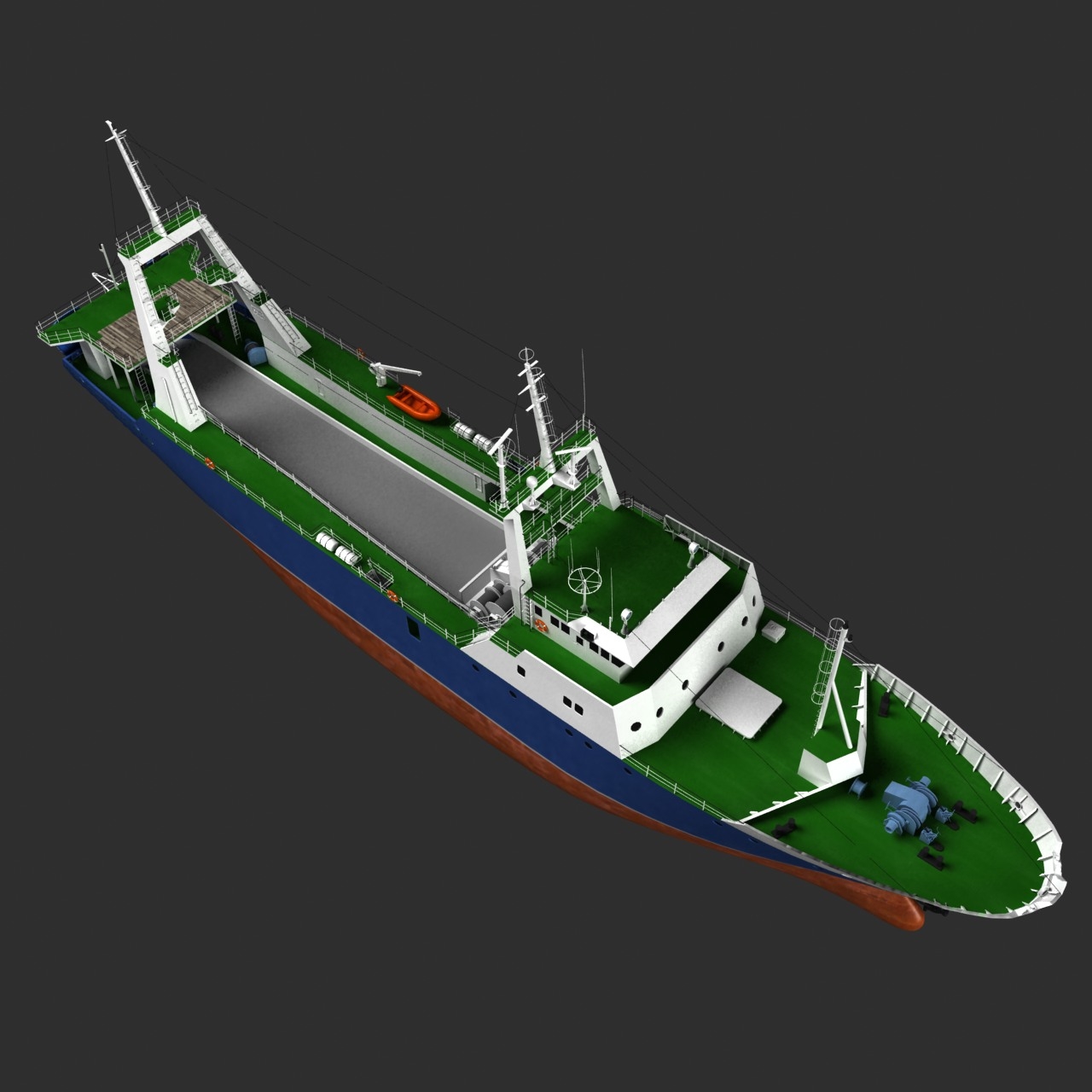 stern trawler 3d model